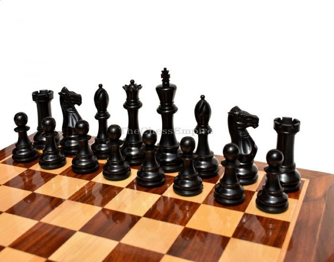 The Philidor Series Luxury Chess Pieces 4" King Boxwood & Ebonized ...