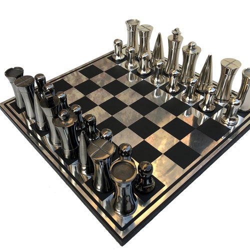New Contemporary 4 Luxury Metal Chess Set With 14 - Etsy