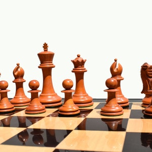 1849 Jaques Cook Type Luxury Wood Chess Pieces 4.4" King Antiqued ...