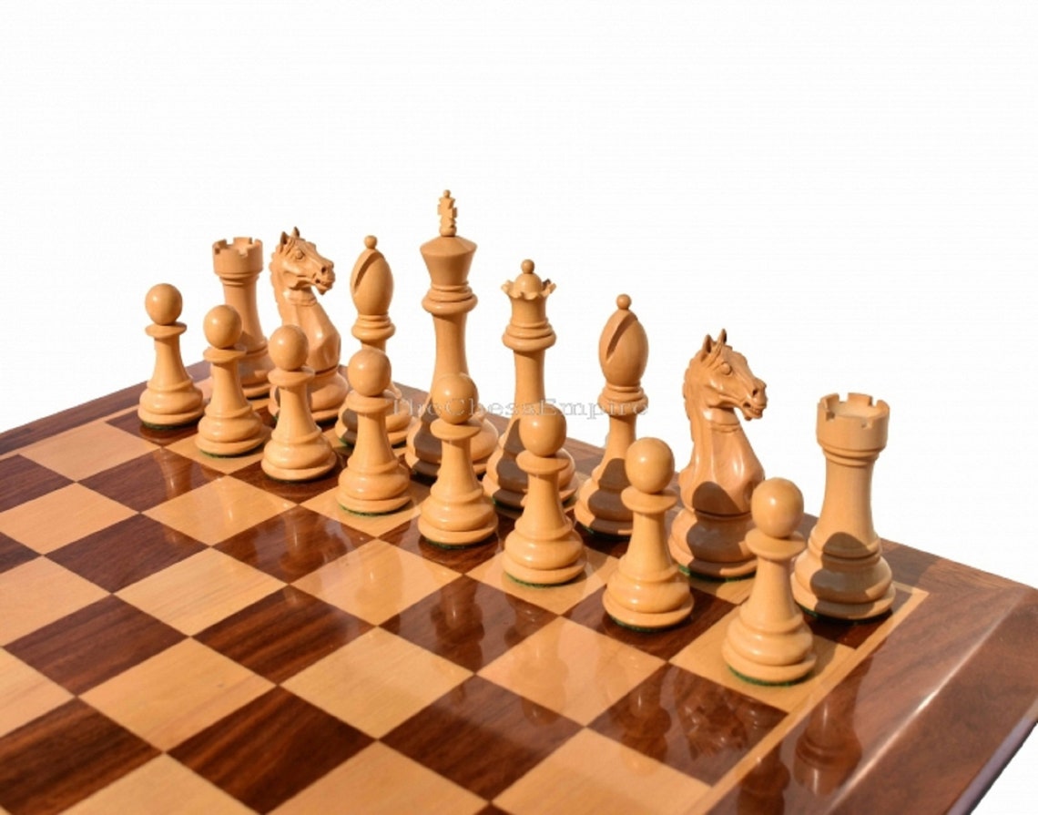 Fierce Knight Series Chess Pieces Boxwood & Ebonized 4" King Luxury ...