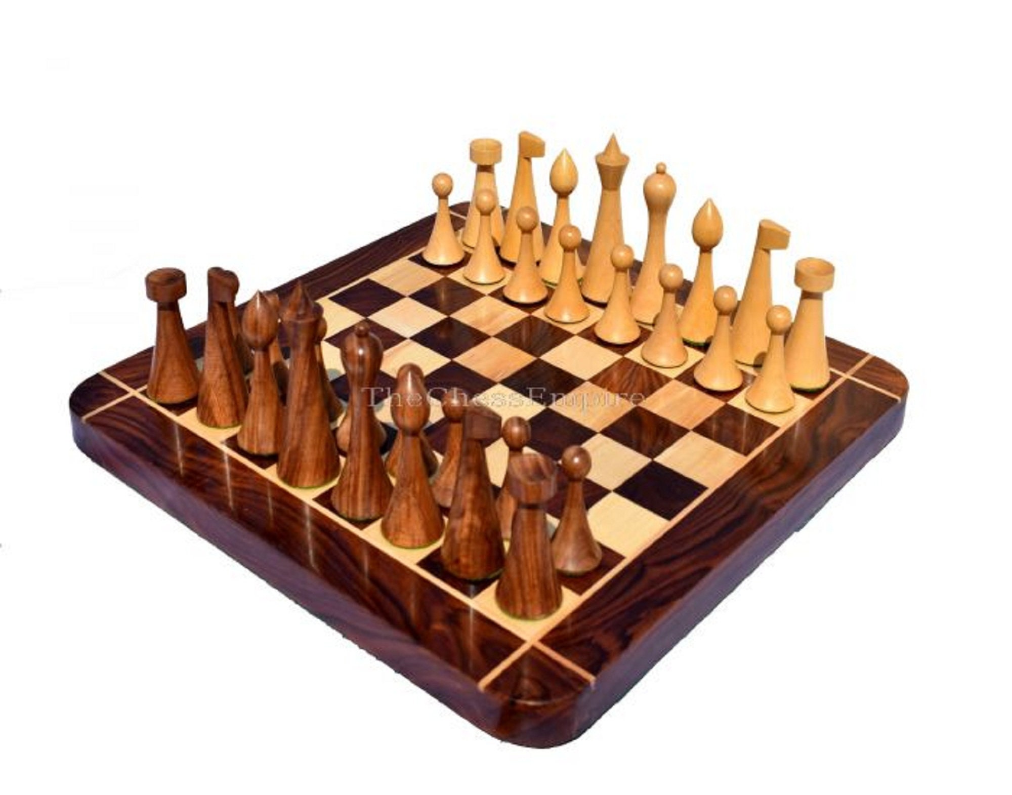 17" Chess Board Combo With 3.75" King Hermann Series Luxury Wood Chess ...