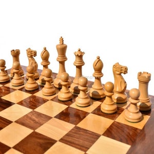 Complete Chess Set Combo Grandmaster Series 3.75" King With 18" Folding ...
