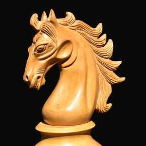 Hand Carved Boxwood Stallion Chess Knight Paperweight - 6" - Etsy