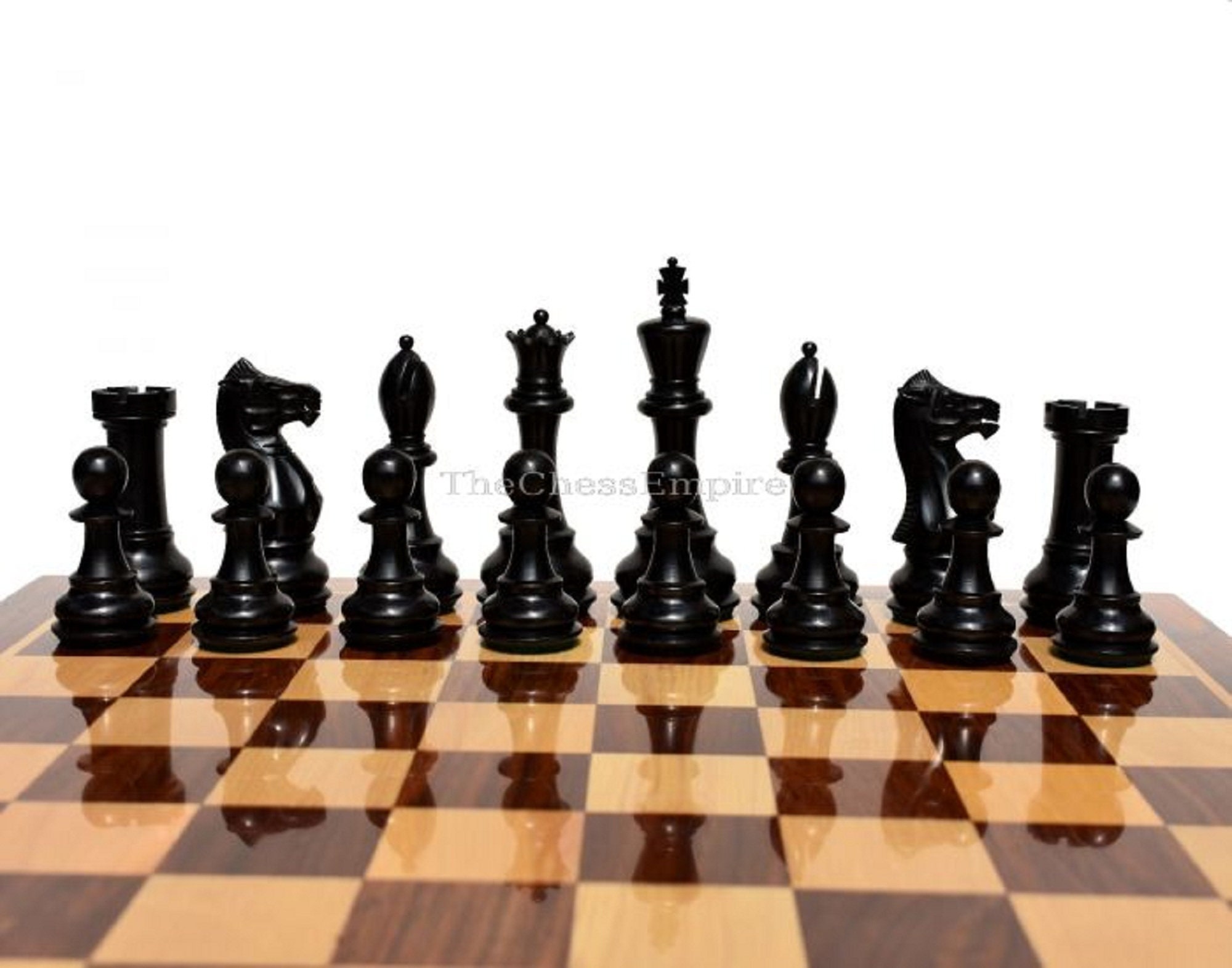 The Philidor Series Luxury Chess Pieces 4" King Boxwood & Ebonized ...