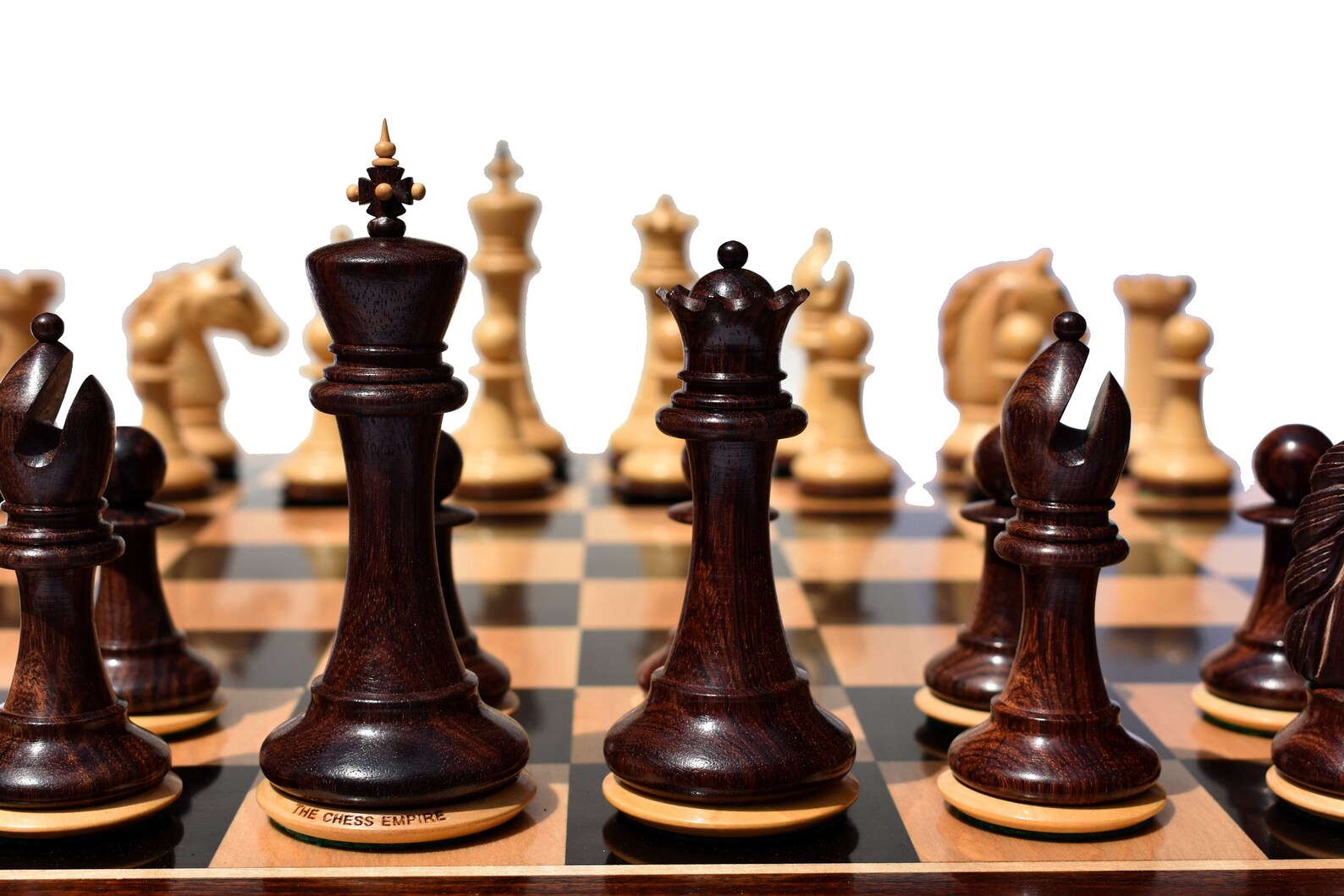 The Barbarian Knight Complete Luxury Wood Staunton Chess Set Boxwood ...