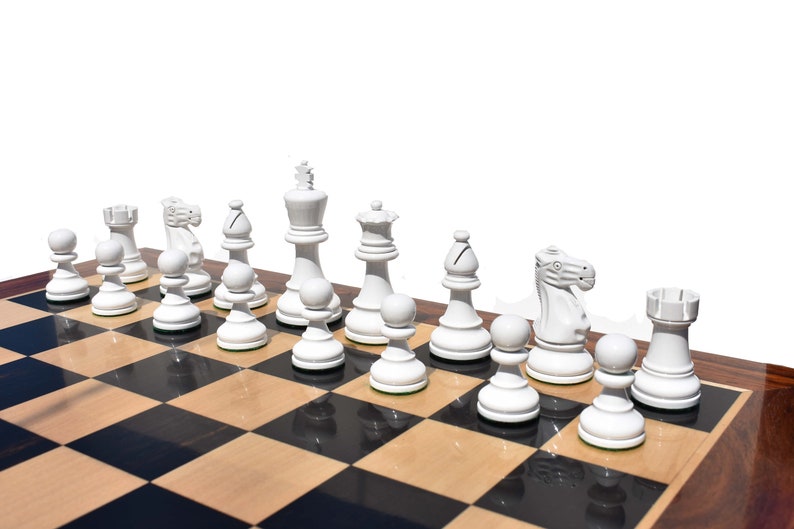 AIW-350 Series Luxury Chess Set Chess Pieces White & Black Lacquered 3. ...