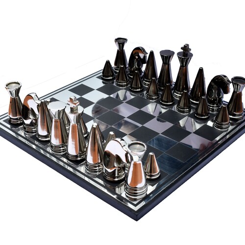 New Contemporary 4 Luxury Metal Chess Set With 14 - Etsy