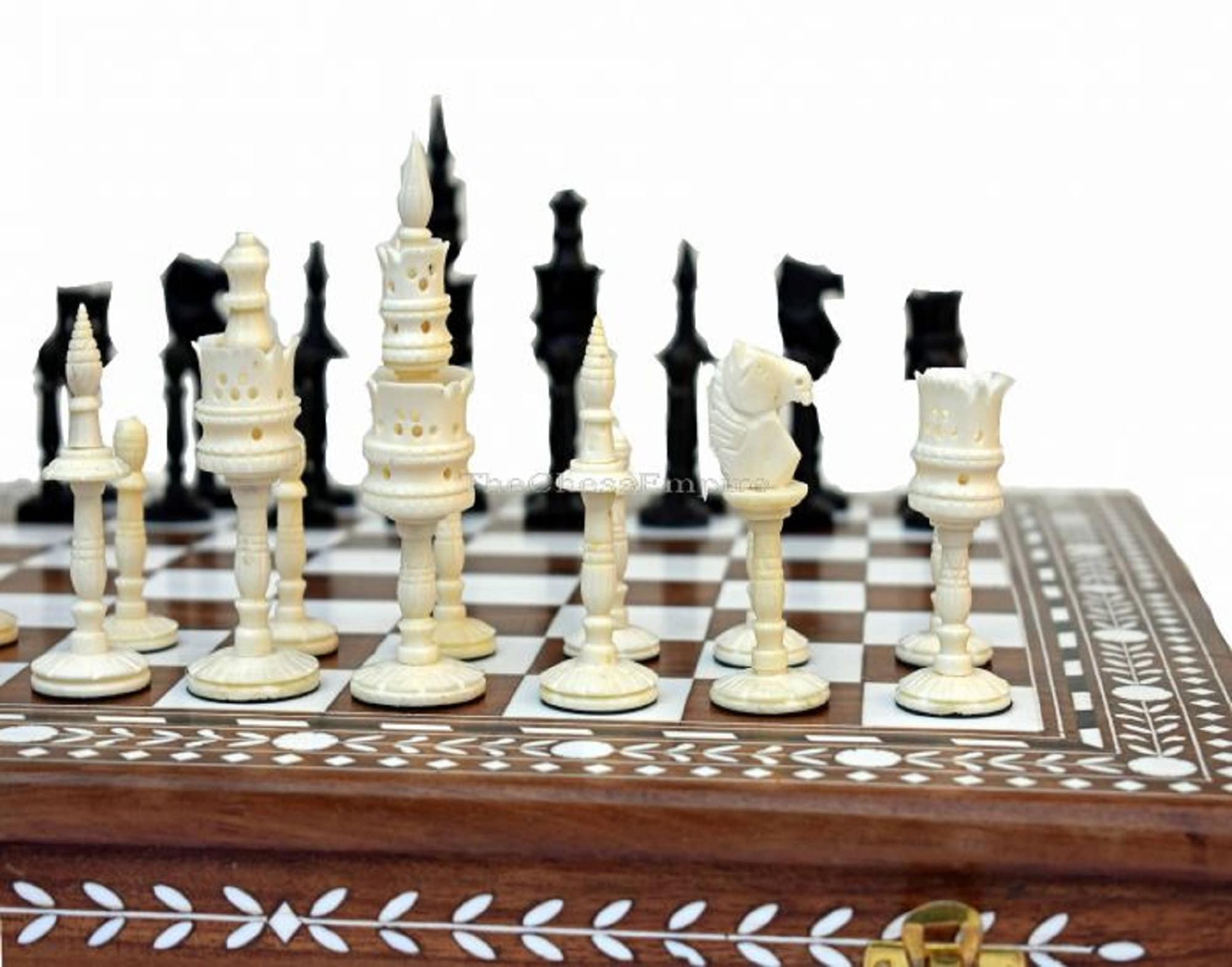Complete Chess Set Combo Lotus Flower 4 King Bone Chess | Etsy
