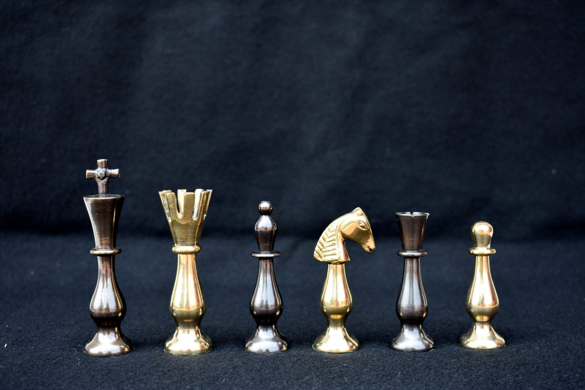Majestic Series Brass Chess Set Chess Pieces-3.5 King | Etsy