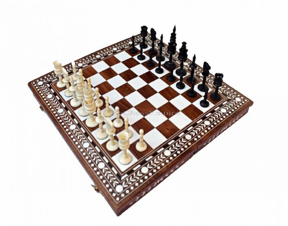 Complete Chess Set Combo Lotus Flower 4 King Bone Chess | Etsy