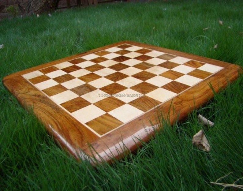 19"luxury Chess Board With 2" Square Solid Wood Chess Board Round Edge ...