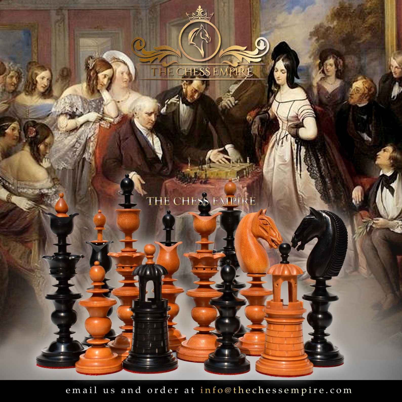 1790 Selenus Series Luxury Antique Chess Set Chess Pieces 4.5