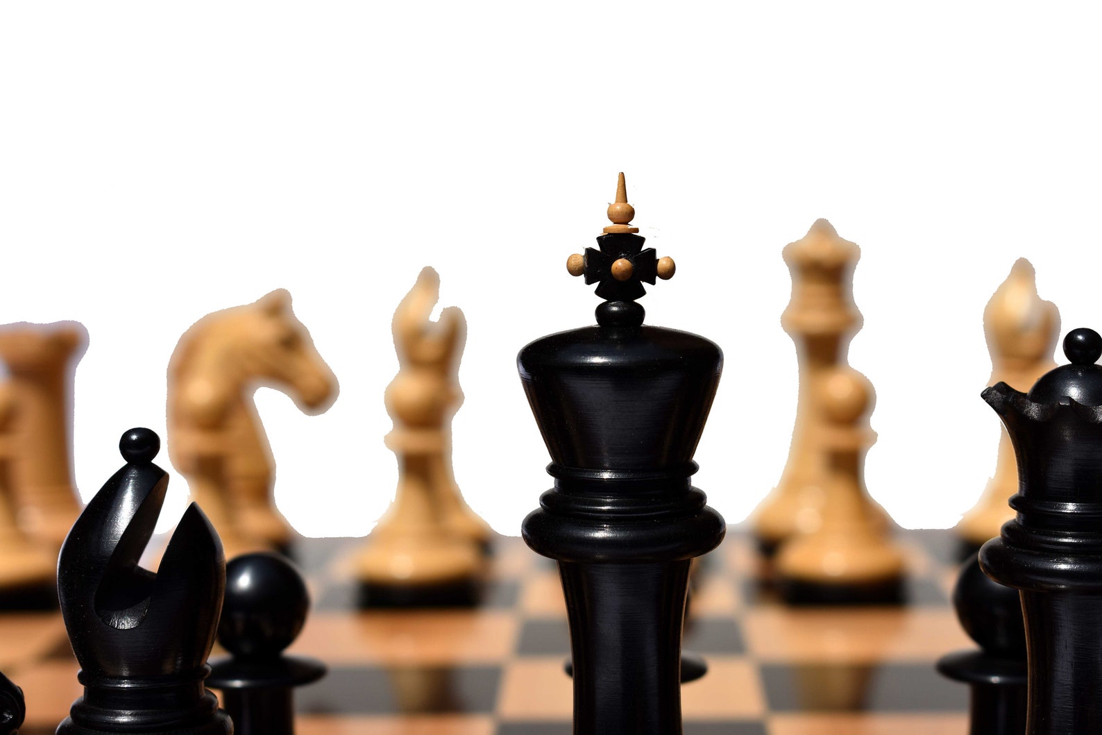 The Barbarian Knight Complete Luxury Wood Staunton Chess Set Boxwood ...