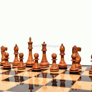 19th Century Jaques Staunton Luxury Wood Chess Pieces Antiqued Boxwood ...