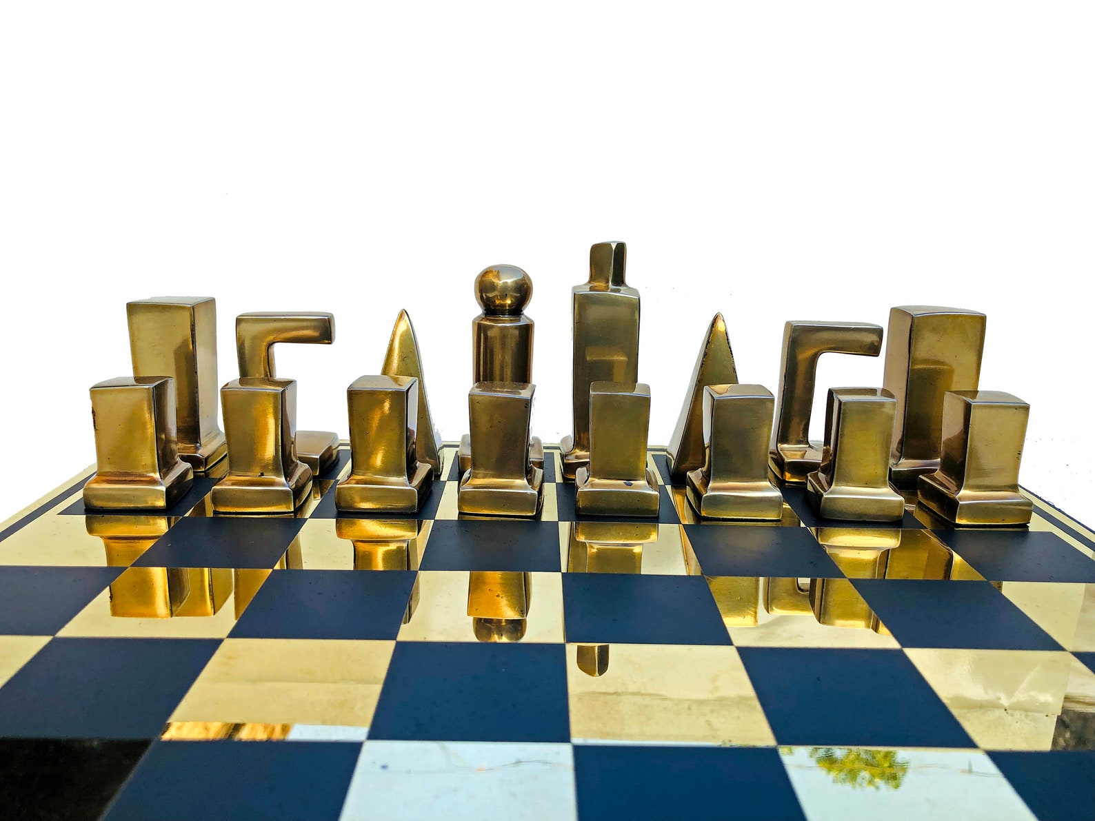 The Modern Series Metal Chess Set 3.25 Chess Pieces With | Etsy