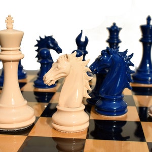 The Emperor Series Luxury Chess Set Chess Pieces Pearl White & Royal ...