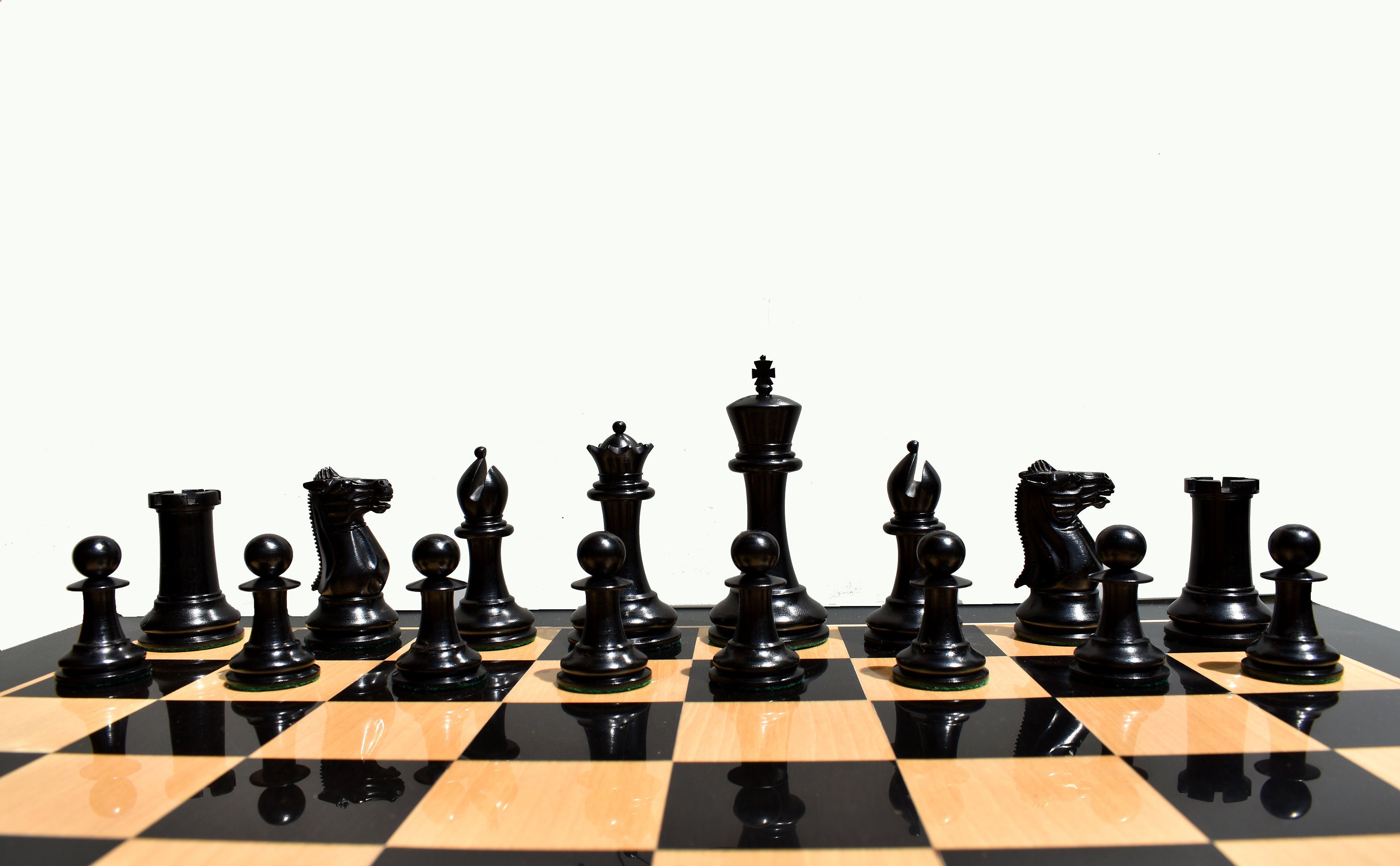 1849 Jaques Cook Type Luxury Wood Chess Pieces 4.4" King Antiqued ...