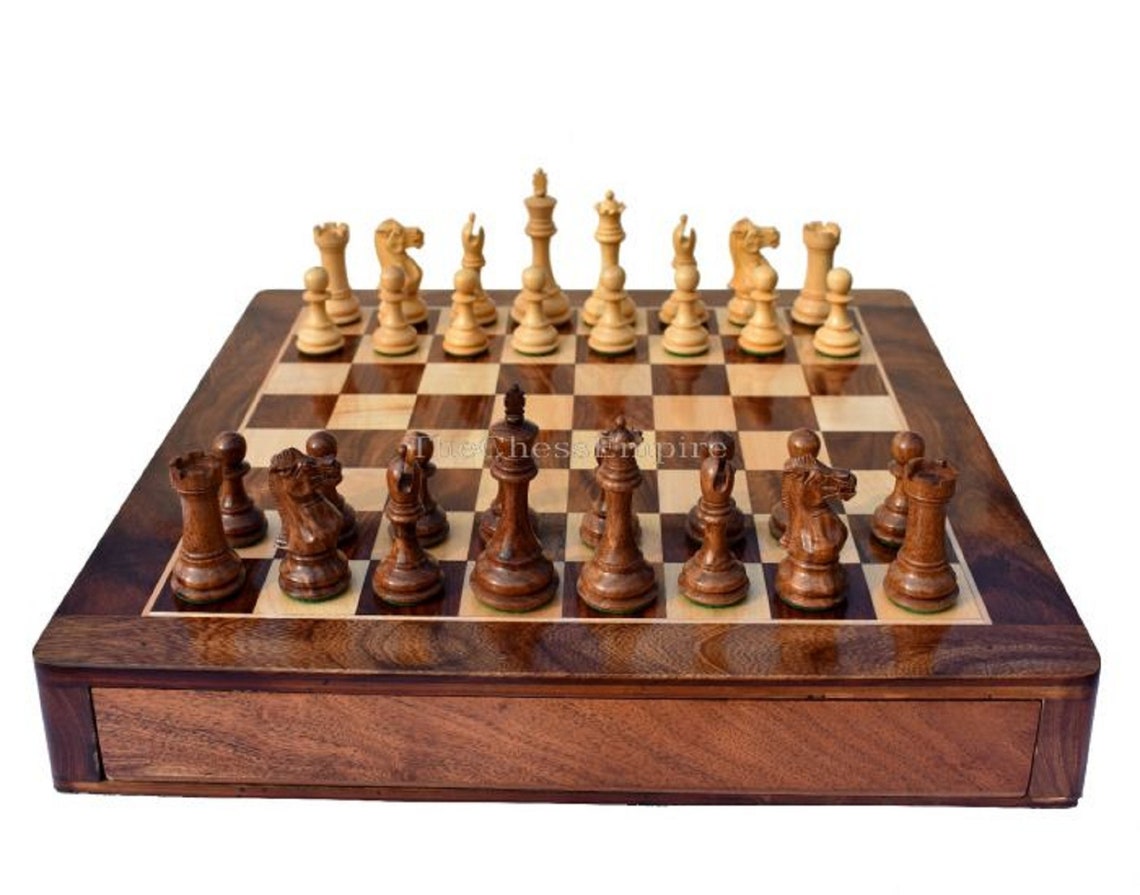 Combo of Collector Series Iv Luxury Chess Set Boxwood & Sheesham 3 ...