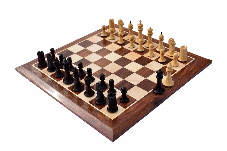 Forever Series Luxury Wood Complete Chess Set Boxwood & Rosewood 3.5 ...