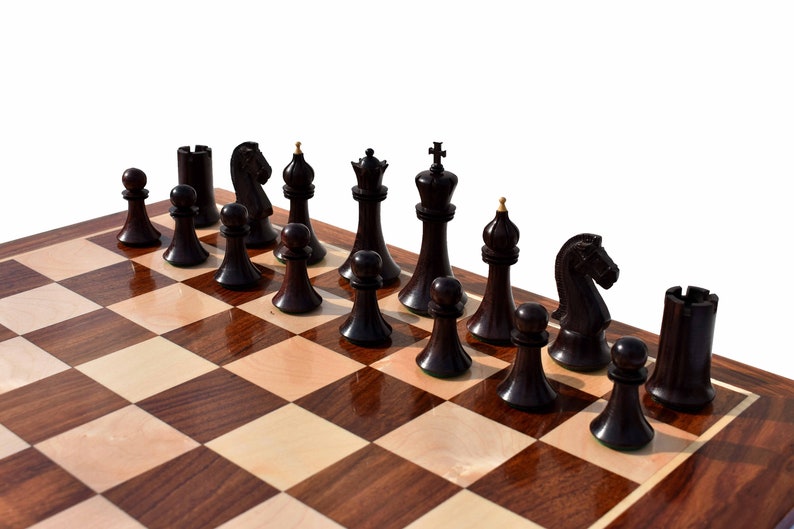 Forever Series Luxury Wood Complete Chess Set Boxwood & Rosewood 3.5 ...