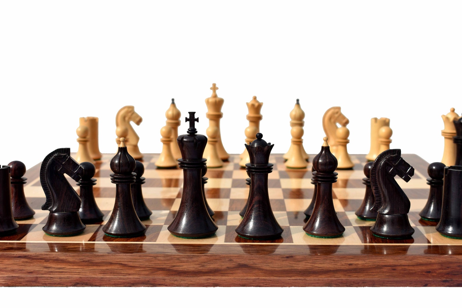 Forever Series Luxury Wood Complete Chess Set Boxwood & Rosewood 3.5 ...