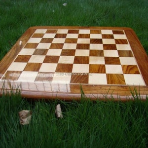 19"luxury Chess Board With 2" Square Solid Wood Chess Board Round Edge ...