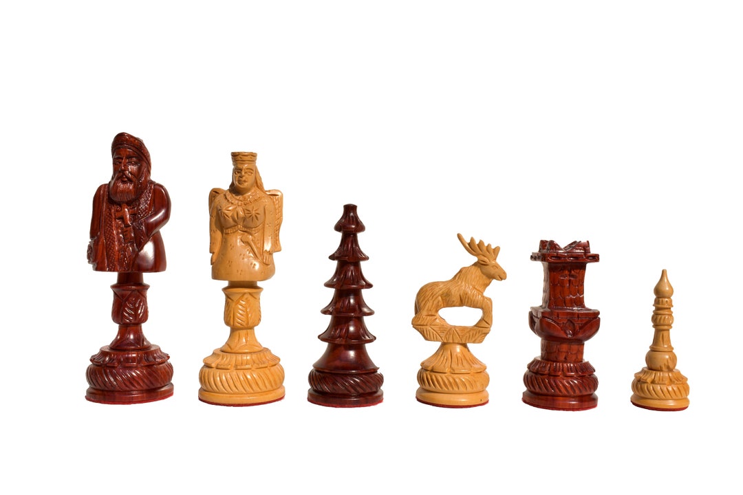 Santa Clause Series Luxury Wood Chess Pieces 5.5" King Boxwood & Padauk ...