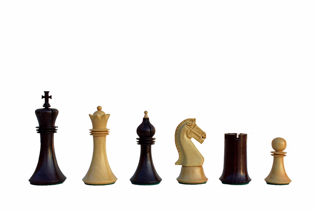 Forever Chessmen Series Luxury Wood Chess Pieces Boxwood & Rosewood 3.5 ...