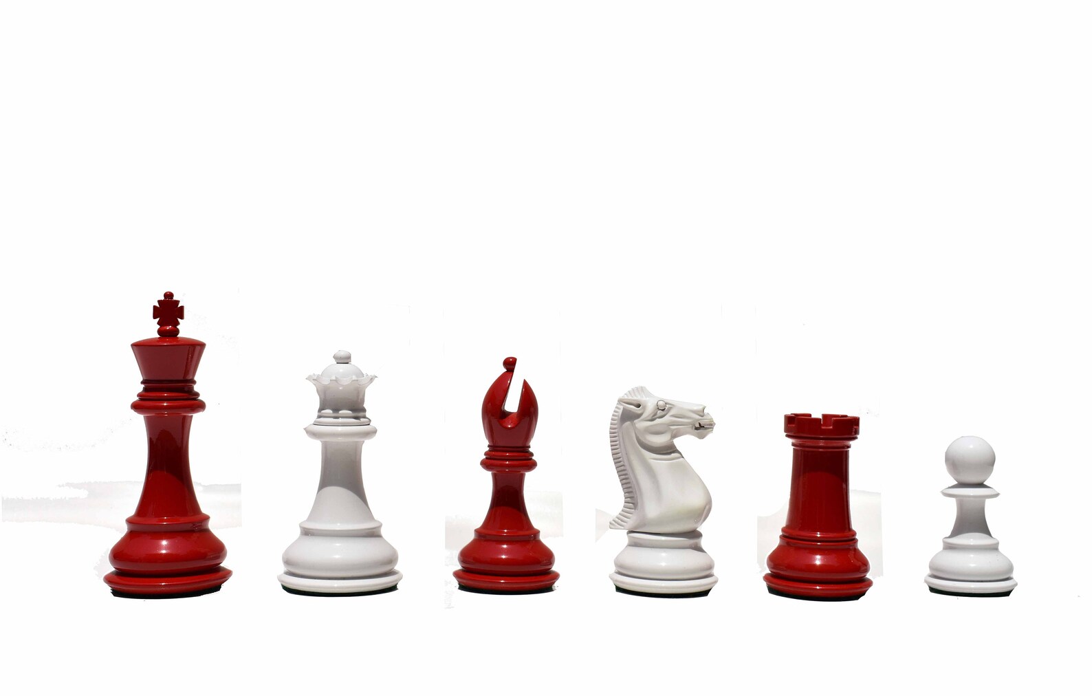 The Pioneer Luxury Wood Complete Chess Set White & Red - Etsy