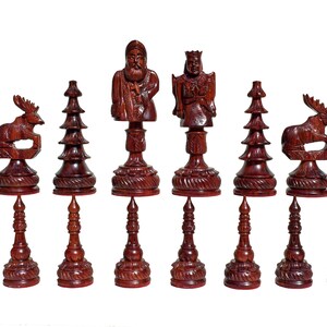 Santa Clause Series Luxury Wood Chess Pieces 5.5" King Boxwood & Padauk ...