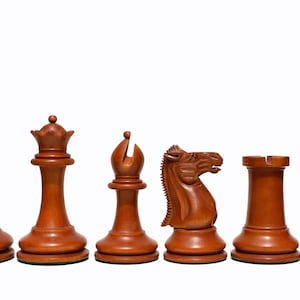 1849 Jaques Cook Type Luxury Wood Chess Pieces 4.4" King Antiqued ...