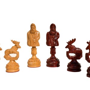 Santa Clause Series Luxury Wood Chess Pieces 5.5" King Boxwood & Padauk ...