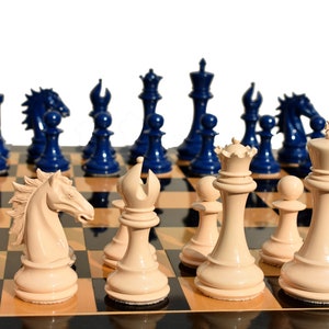 The Emperor Series Luxury Chess Set Chess Pieces Pearl White & Royal ...
