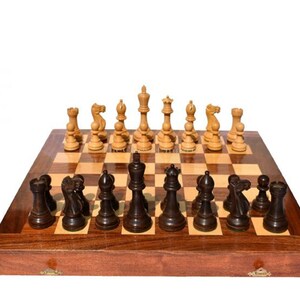 Complete Chess Set Combo Grandmaster Series 3.75" King With 18" Folding ...