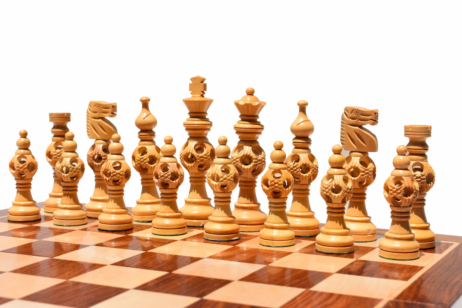 The Concentric Ball Series luxury wood chess pieces Boxwood & | Etsy