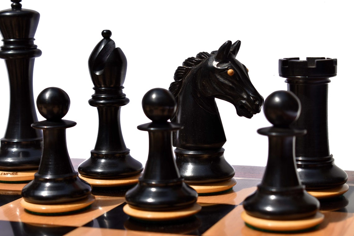 The Barbarian Knight Complete Luxury Wood Staunton Chess Set Boxwood ...