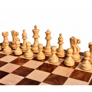 American Series Complete Chess Set Boxwood & Sheesham 3.75" King With ...