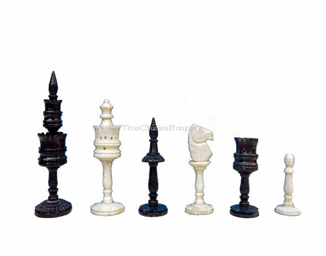 Lotus Flower Series Bone Crafted Chess Pieces 4 King | Etsy