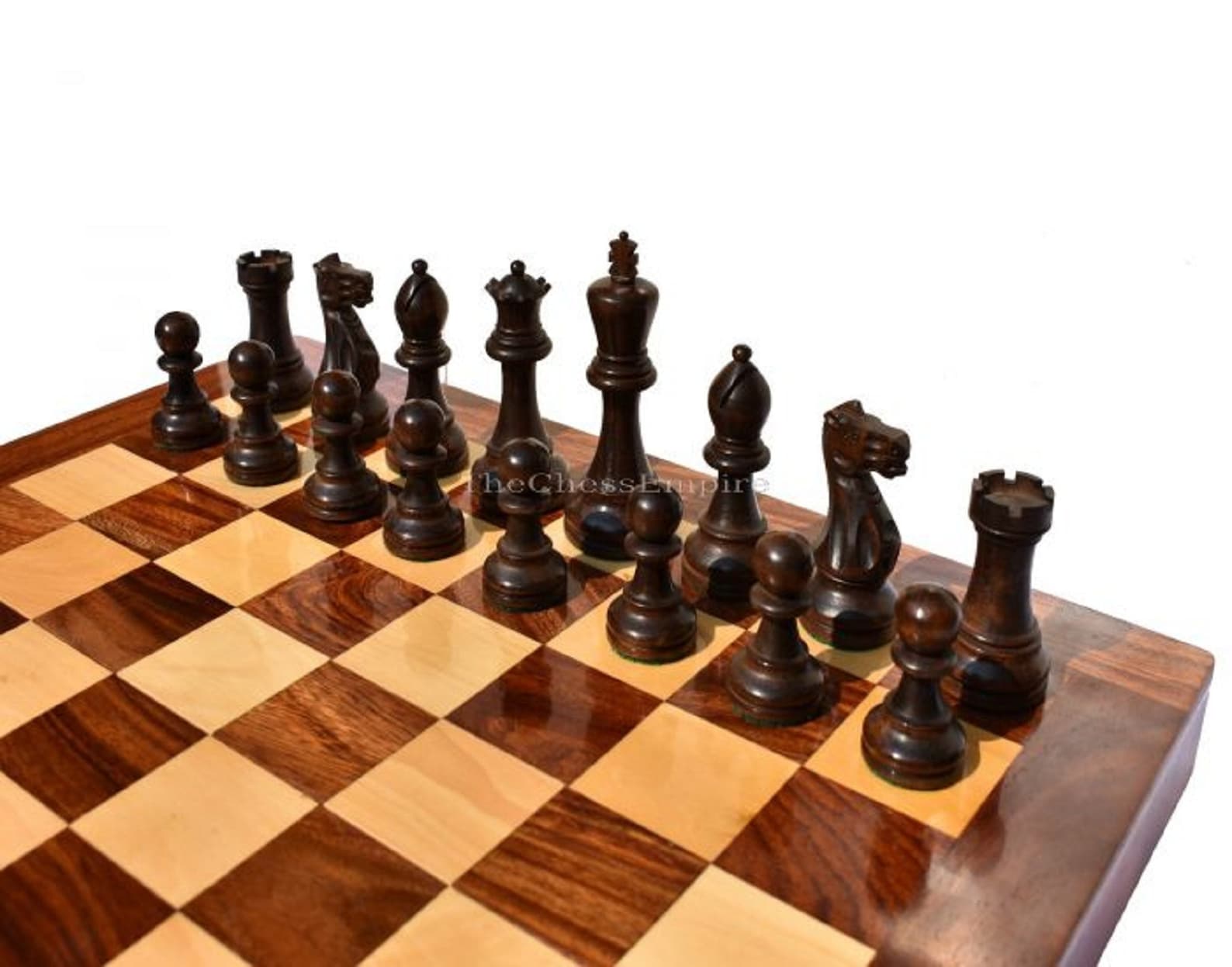 Complete Chess Set Combo Grandmaster Series 3.75" King With 18" Folding ...