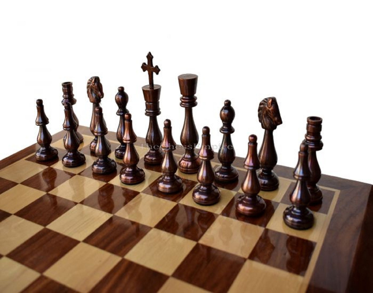 King of Castle Brass Chess Pieces Antiqued Brass/ Brass Solid Brass ...