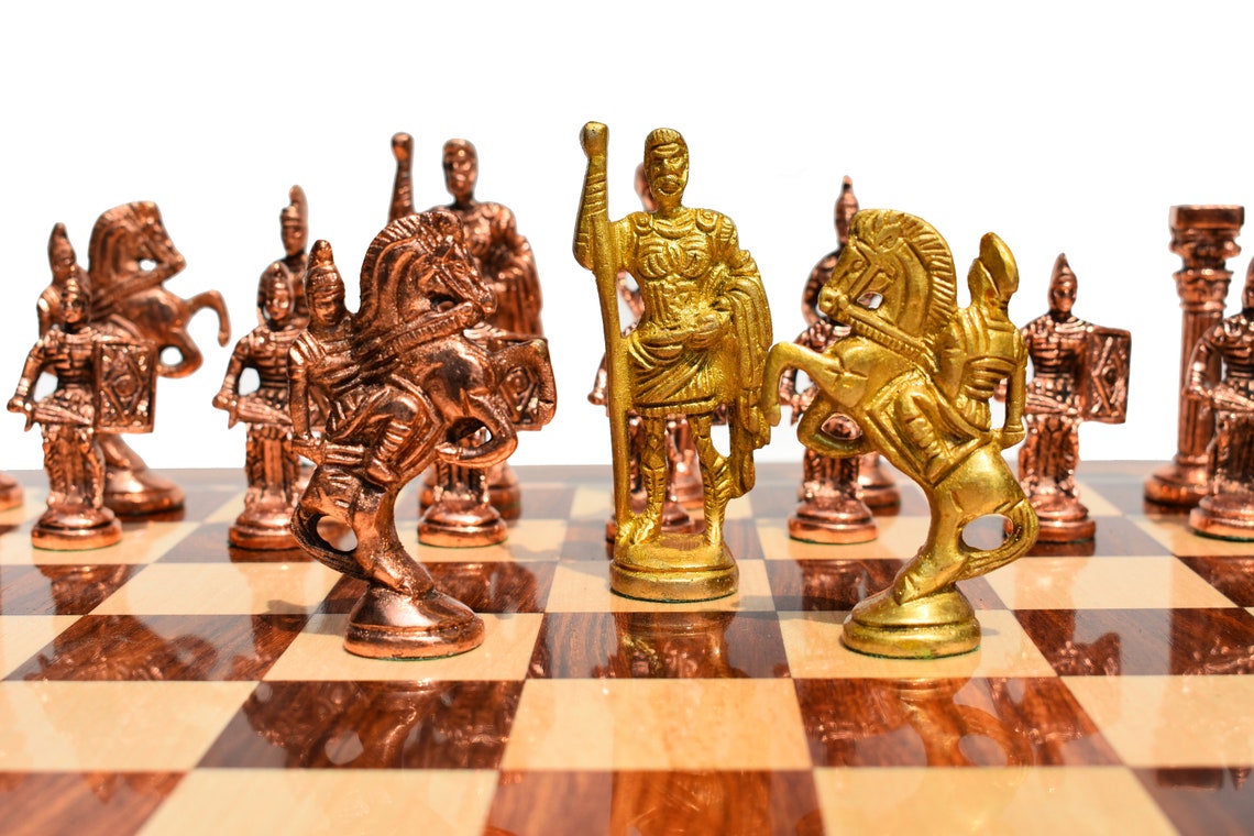 Roman Art Luxury Brass Chess Pieces Brass/copper Color Brass 3.25" King ...