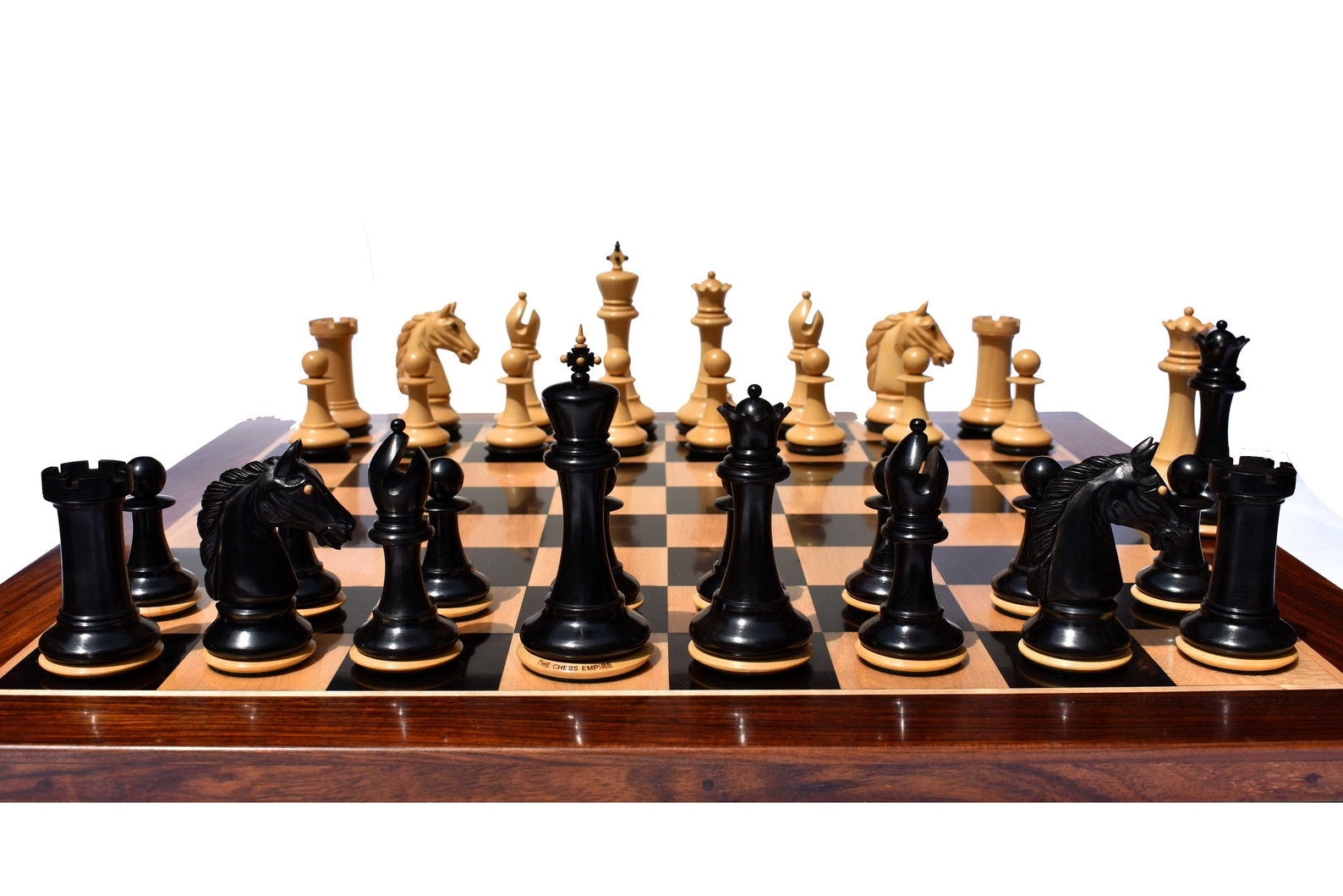 The Barbarian Knight Complete Luxury Wood Staunton Chess Set Boxwood ...