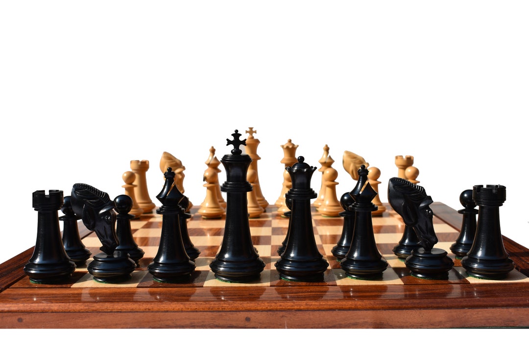 Handmade Ebony & Boxwood Chess Set: the Columbus Series With 2" Board ...