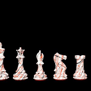 The Zebra Series Luxury Chess Pieces 4" King Boxwood Lacquered White ...