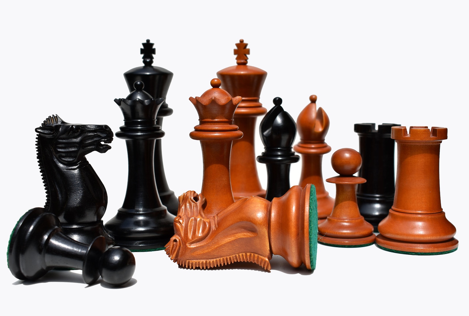 1849 Jaques Cook Type Luxury Wood Chess Pieces 4.4" King Antiqued ...