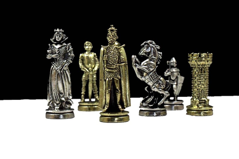 The Medieval Metal Luxury Metal Chess Set Chess Pieces - Etsy