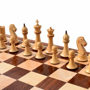 Forever Series Luxury Wood Complete Chess Set Boxwood & Rosewood 3.5 ...