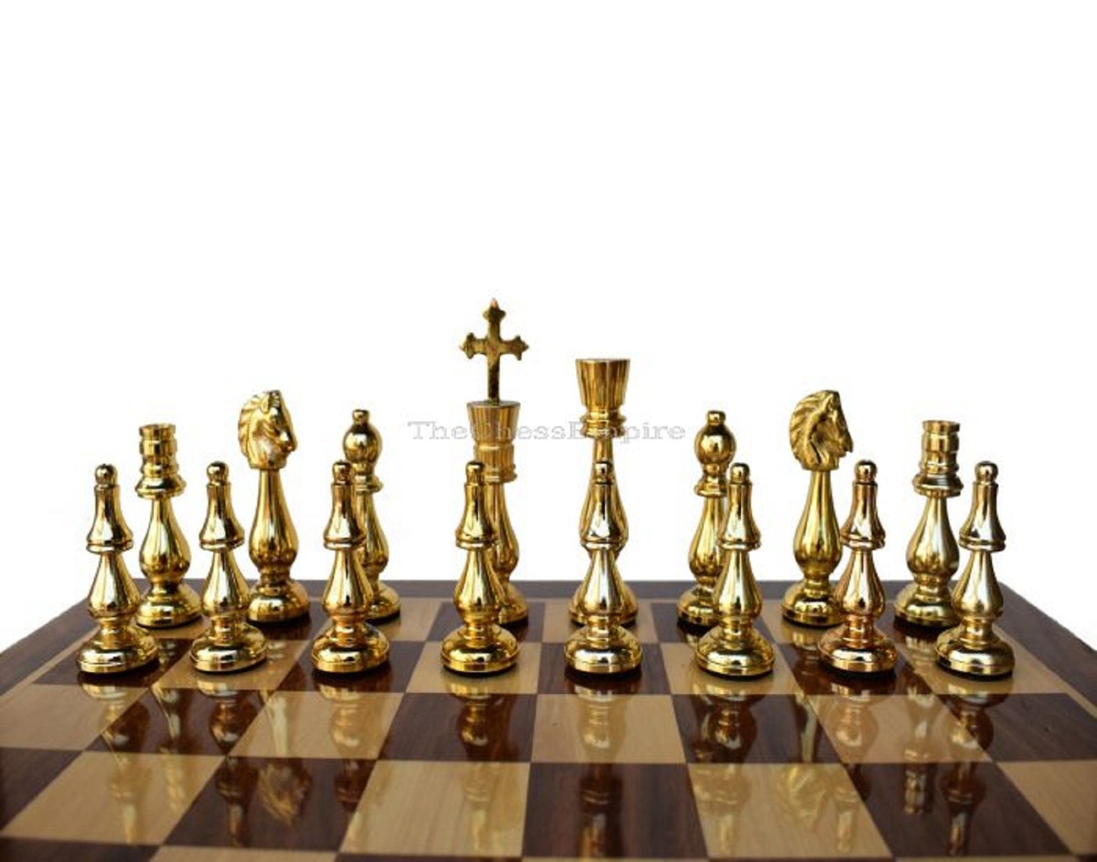 King of Castle Brass Chess Pieces Antiqued Brass/ Brass Solid Brass ...
