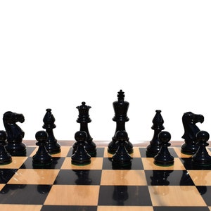 AIW-350 Luxury Chess Pieces Turkish Blue & Black 3.75" King Staunton ...