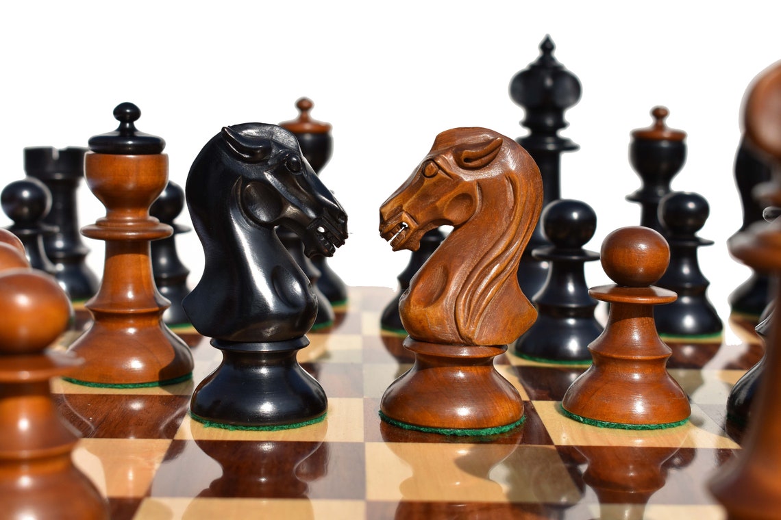 Austrian Coffee House Luxury Chess Pieces 4"king Antiqued Boxwood ...